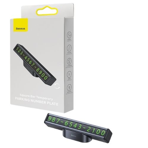 BASEUS Square Bar Temporary Parking Number Plate Phone Number Holder ...